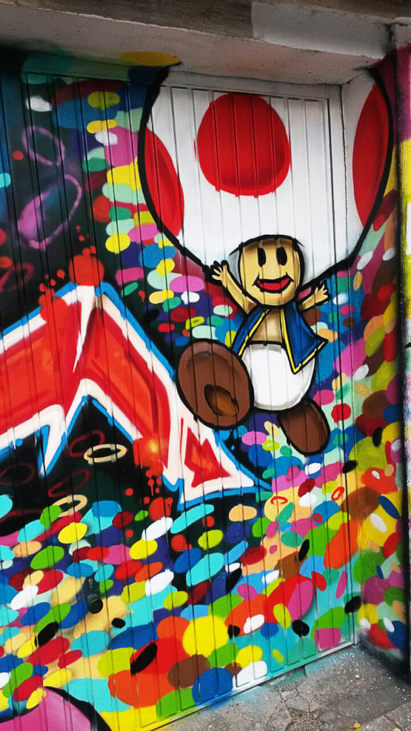 Toad Mario Nintendo Graffiti | Graffiti Gestaltung - Fassaden, Wohnung ...